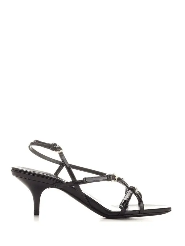 Miu Miu Patent Leather Strappy Kitten Heel Sandals
