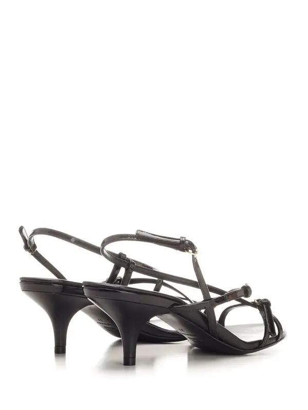 Miu Miu Patent Leather Strappy Kitten Heel Sandals