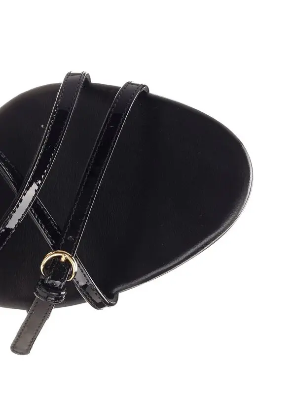 Miu Miu Patent Leather Strappy Kitten Heel Sandals