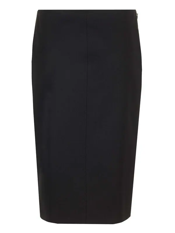 Givenchy Grain De Poudre Wool Midi Skirt With 4g Hardware