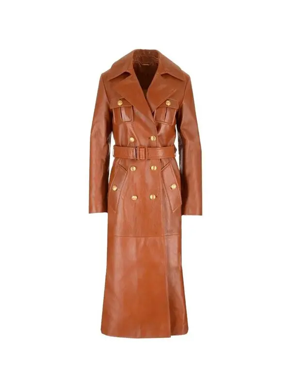 Chloé Leather Military Trench Coat