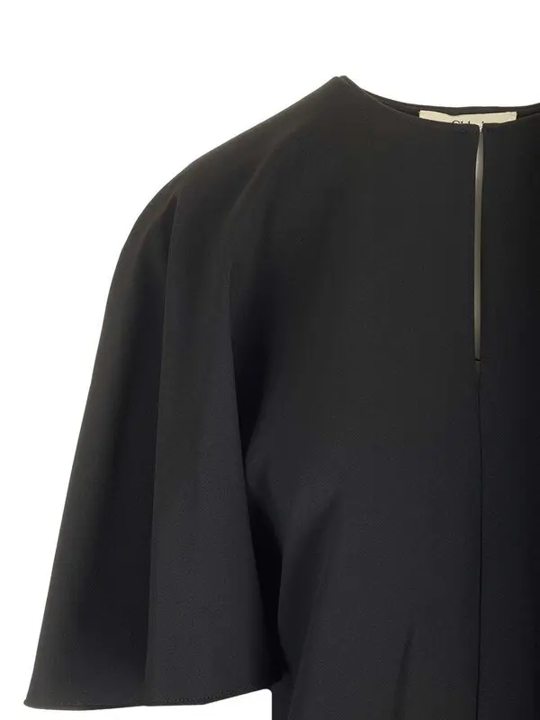 Chloé Cape Sleeves Mini Dress