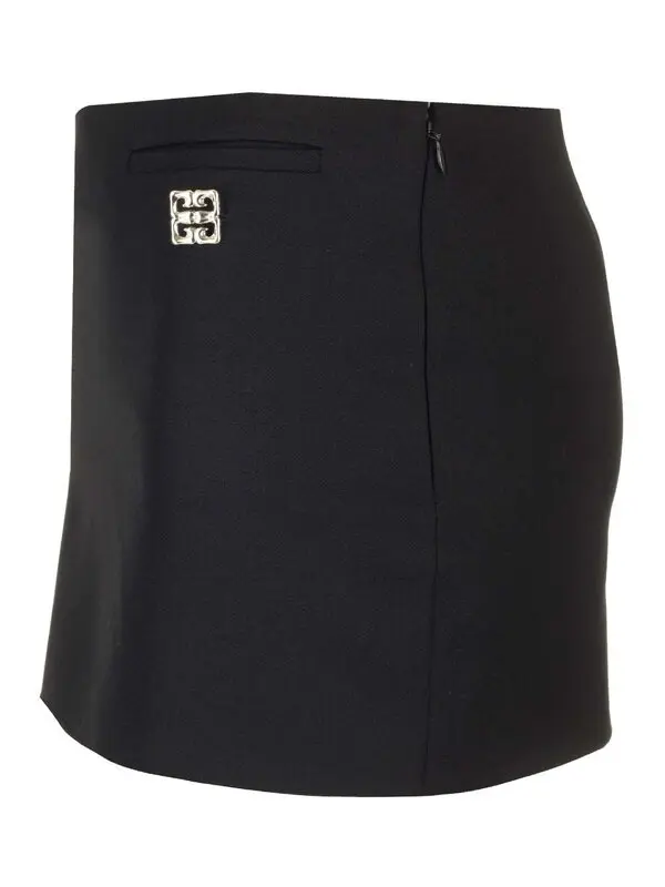 Givenchy Wool Mini Skirt With 4g Detail