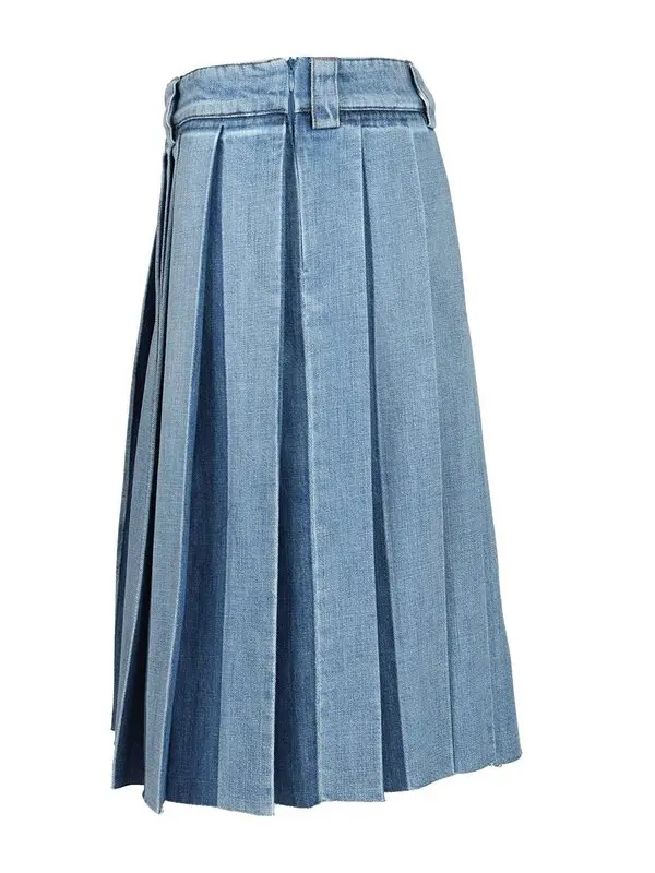 Miu Miu Pleated Denim Skirt