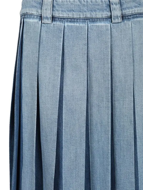 Miu Miu Pleated Denim Skirt