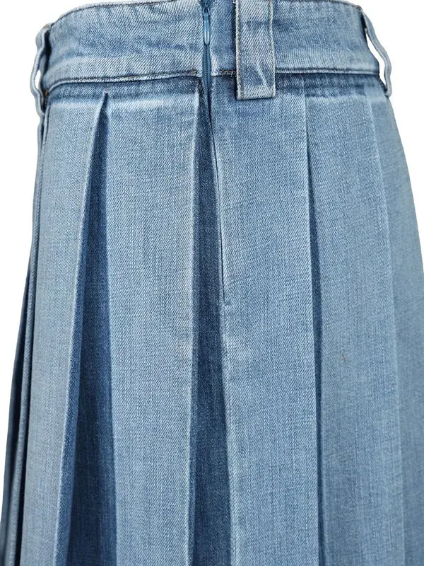 Miu Miu Pleated Denim Skirt
