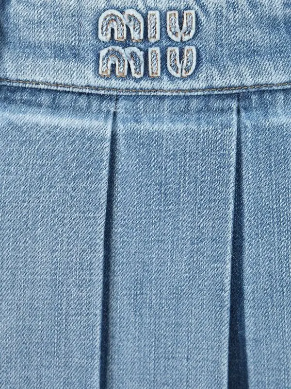 Miu Miu Pleated Denim Skirt