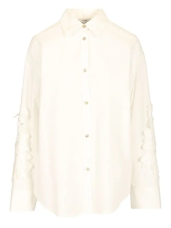 FORTE_FORTE Embroidered Cotton Poplin Shirt - White