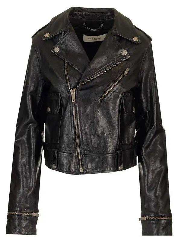 GOLDEN GOOSE Leather Biker Jacket