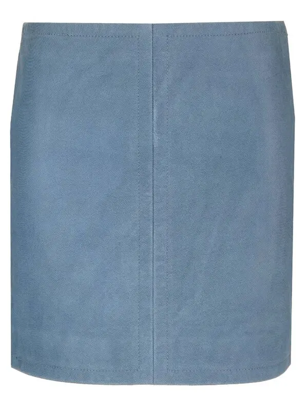 STAND STUDIO Washed Indigo Leather Mini Skirt