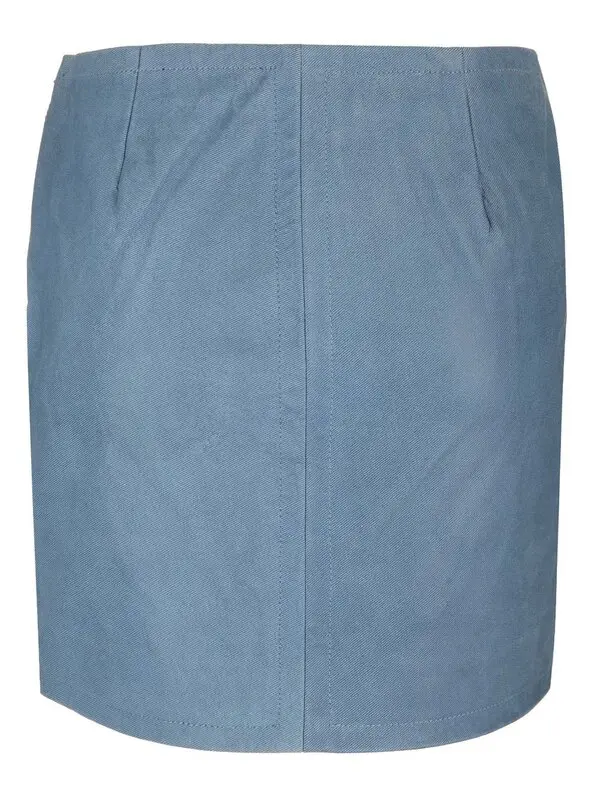STAND STUDIO Washed Indigo Leather Mini Skirt