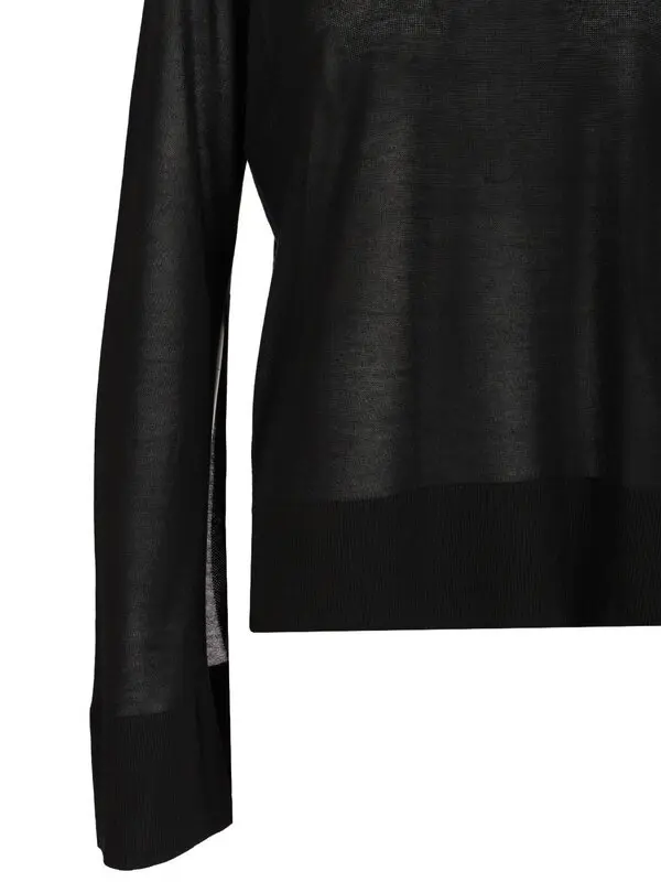 TOTEME Turtleneck With Sleeve Slits In Lyocell And Cashmere