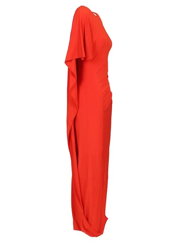 Stella McCartney Asymmetrical Cape Maxi Dress