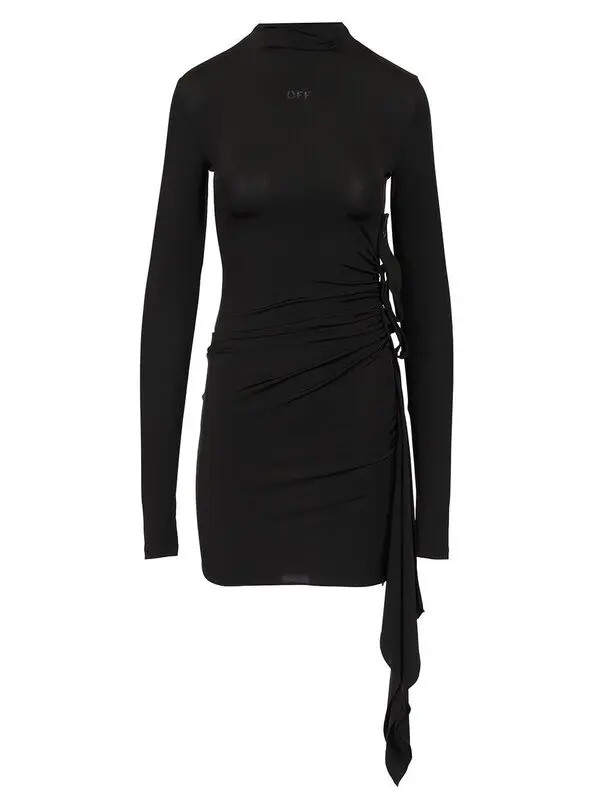 Off-White Sec Skin Draped Mini Dress Ls Bl