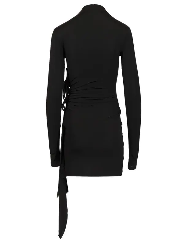 Off-White Sec Skin Draped Mini Dress Ls Bl