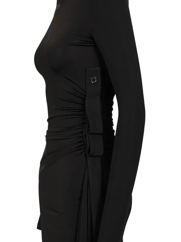 Off-White Sec Skin Draped Mini Dress Ls Bl