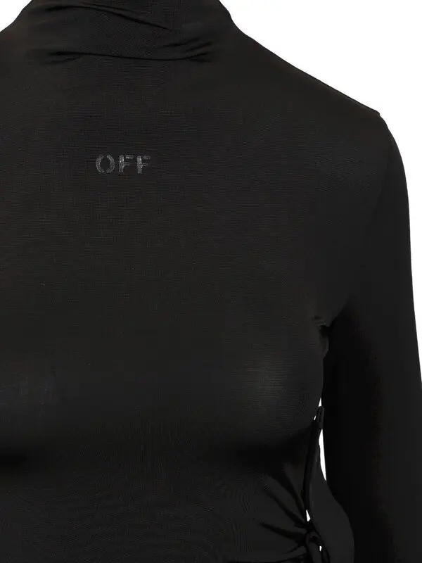 Off-White Sec Skin Draped Mini Dress Ls Bl