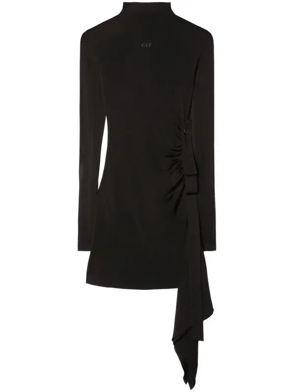 Off-White Sec Skin Draped Mini Dress Ls Bl