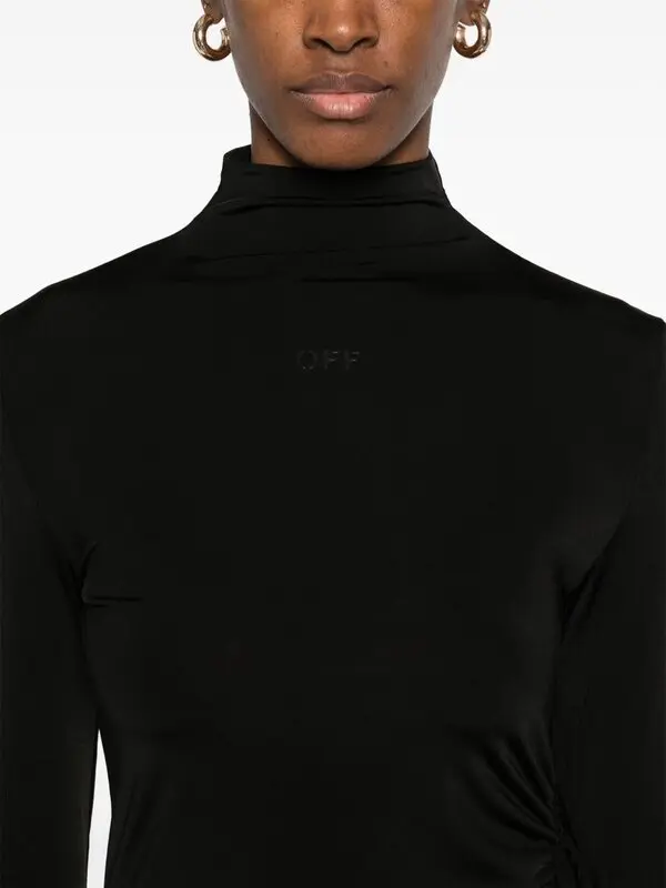 Off-White Long Sleeve Draped Top