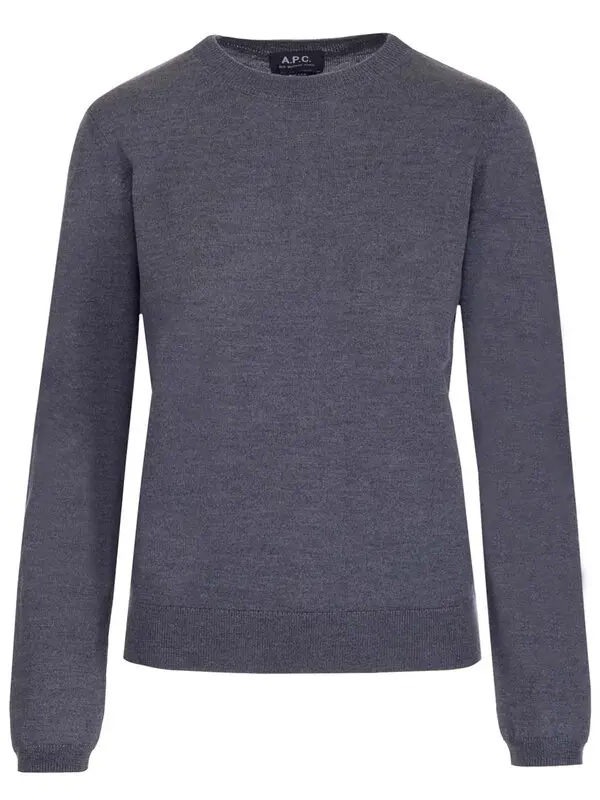 A.p.c. Charcoal Wool Crew Neck Pullover