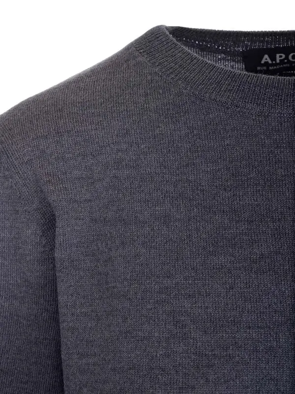 A.p.c. Charcoal Wool Crew Neck Pullover