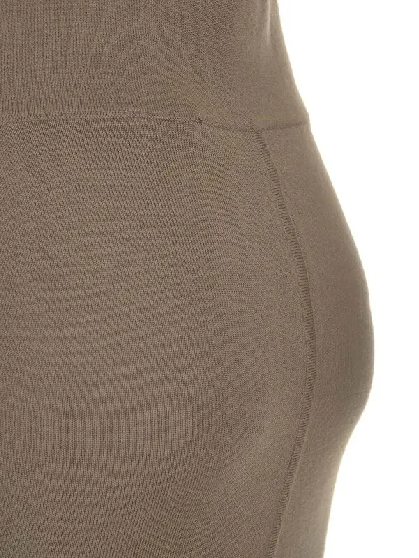 Rick Owens Taupe Knit Midi Skirt