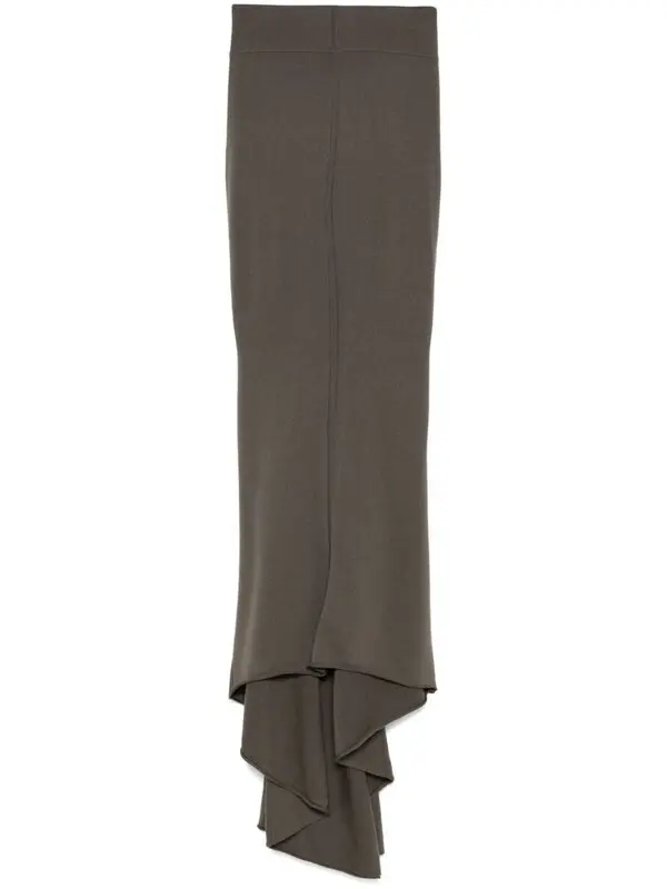 Rick Owens Taupe Knit Midi Skirt