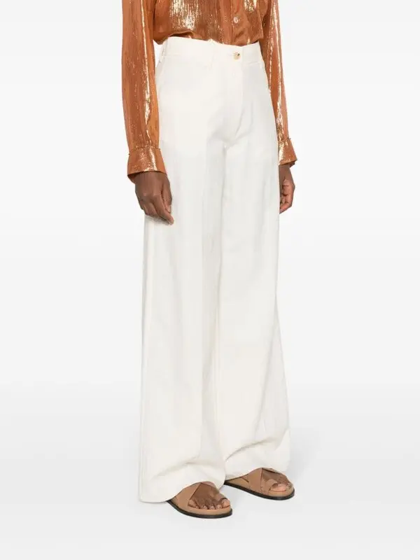 FORTE_FORTE Viscose And Cotton Twill Wide Leg Trousers