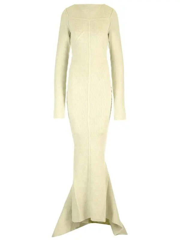 Rick Owens Ribbed Knit Mermaid Dress - Green