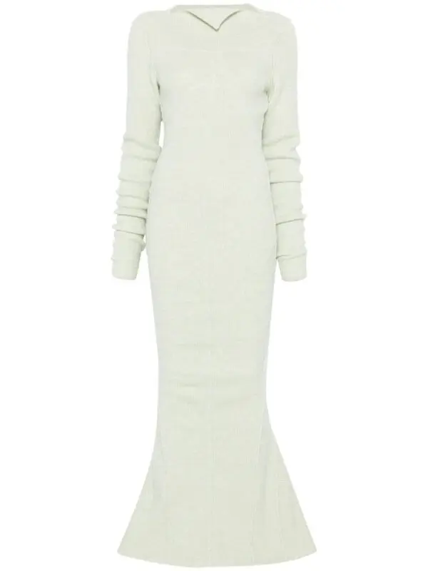 Rick Owens Ribbed Knit Mermaid Dress - Green