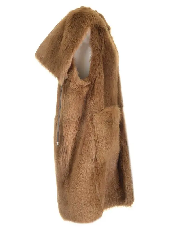 Max Mara Oversized Shearling Vest With Detachable Collar