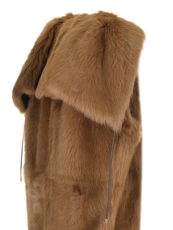 Max Mara Oversized Shearling Vest With Detachable Collar