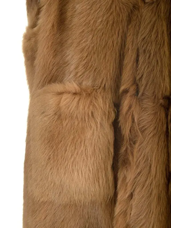 Max Mara Oversized Shearling Vest With Detachable Collar
