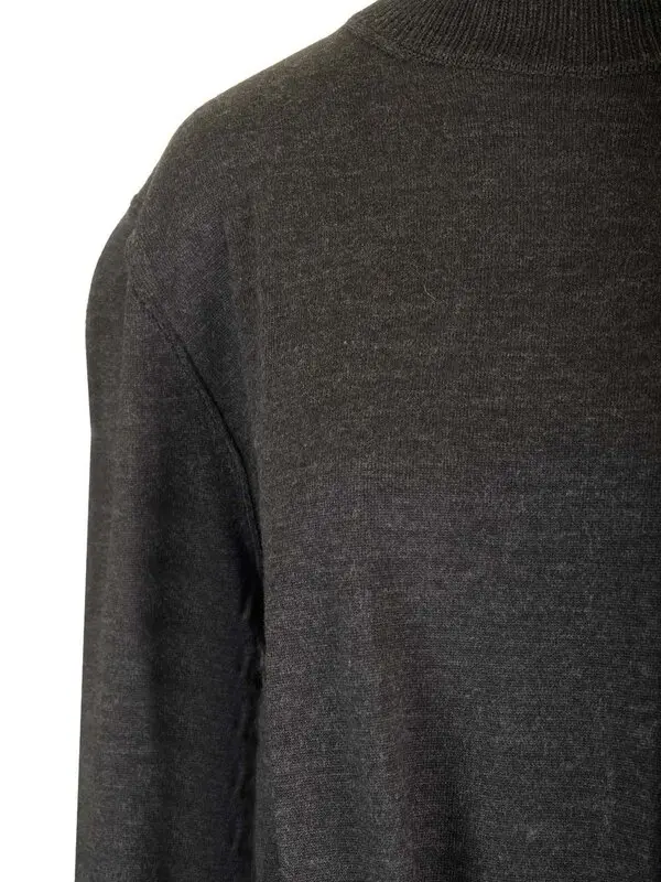 LEMAIRE Charcoal Wool Blend Knit Dress With Belt