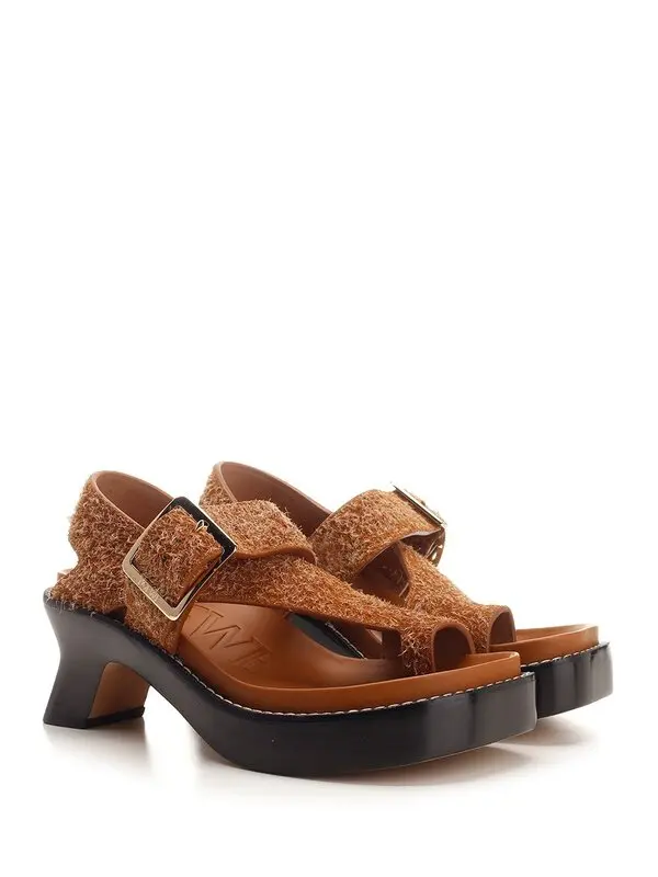 Loewe Ease" Thong Sandals With Sculptural Heel