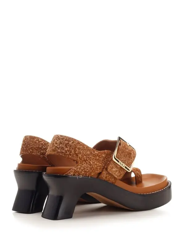 Loewe Ease" Thong Sandals With Sculptural Heel