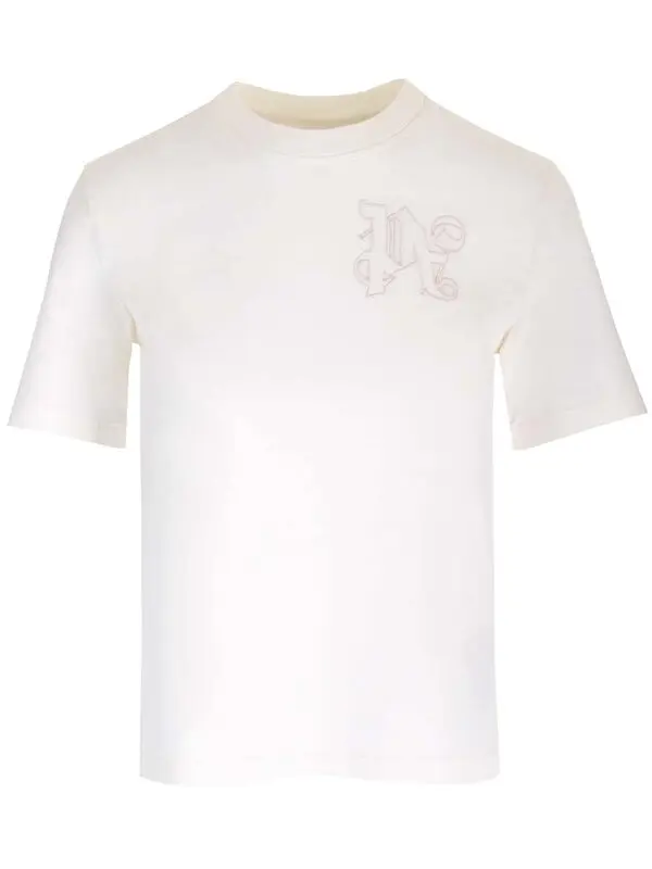 Palm Angels T-shirt With Monogram - White