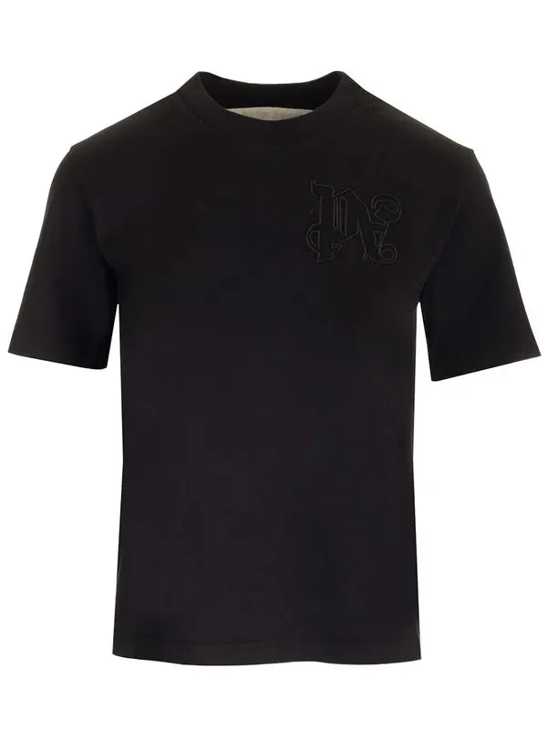 Palm Angels T-shirt With Monogram - Black