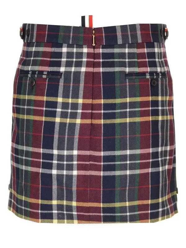 Thom Browne Tartan Wool Mini Skirt