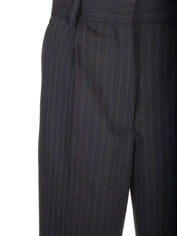 Miu Miu Pinstriped Wool Blend Trousers