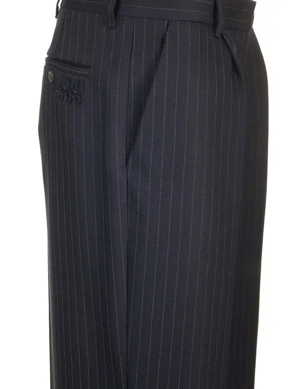 Miu Miu Pinstriped Wool Blend Trousers