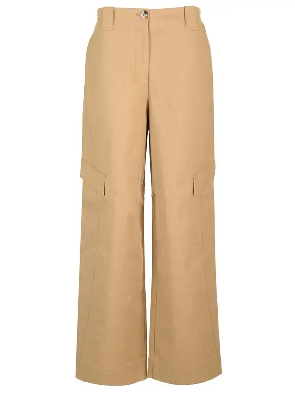 GANNI Cotton Canvas Cargo Trousers