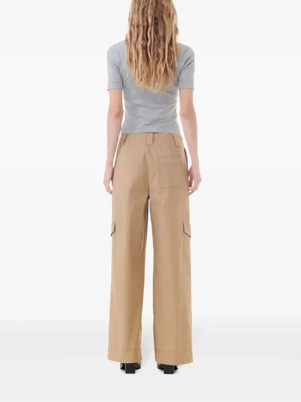 GANNI Cotton Canvas Cargo Trousers