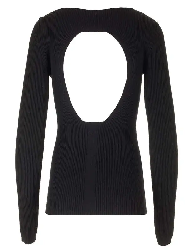 Rick Owens Ribbed Boat Neck Knit Top