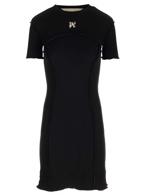 Palm Angels Mini Dress With Embroidered Monogram