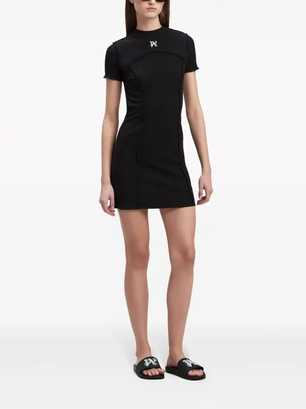 Palm Angels Mini Dress With Embroidered Monogram