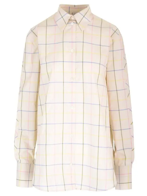 TOTEME Relaxed Fit Cotton Shirt With Pointed Collar And Asymmetric Hem