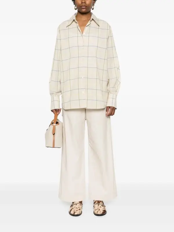 TOTEME Relaxed Fit Cotton Shirt With Pointed Collar And Asymmetric Hem