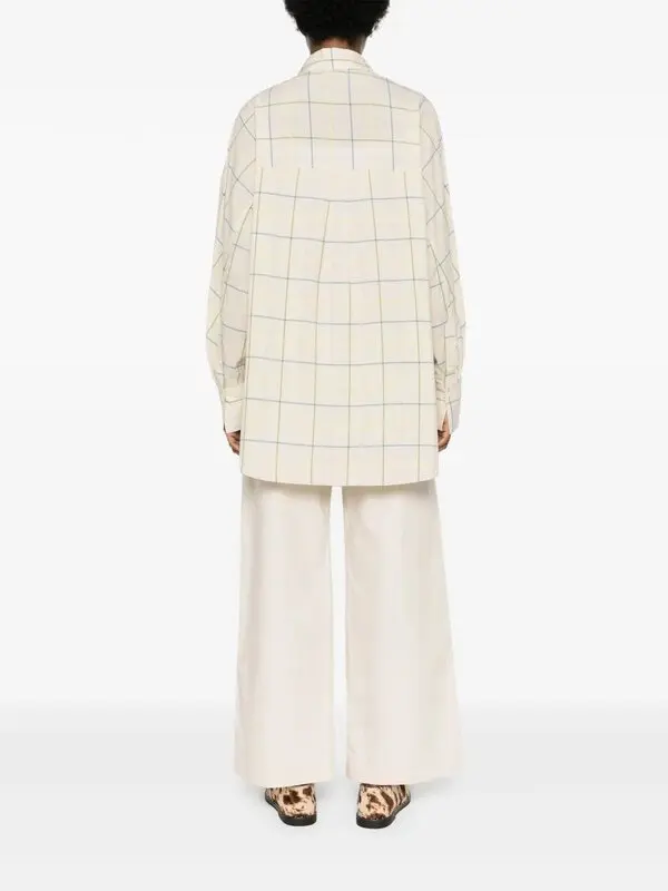 TOTEME Relaxed Fit Cotton Shirt With Pointed Collar And Asymmetric Hem