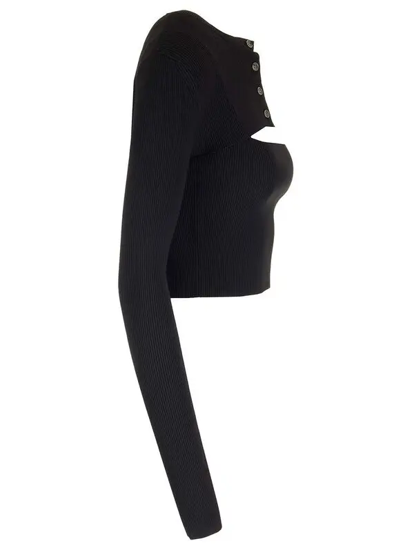 Alexander Wang Ribbed Stretch Viscose Twin-set Top